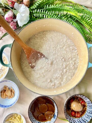 Chinese Ground Pork Congee Porridge Recipe - Greedy Girl Gourmet