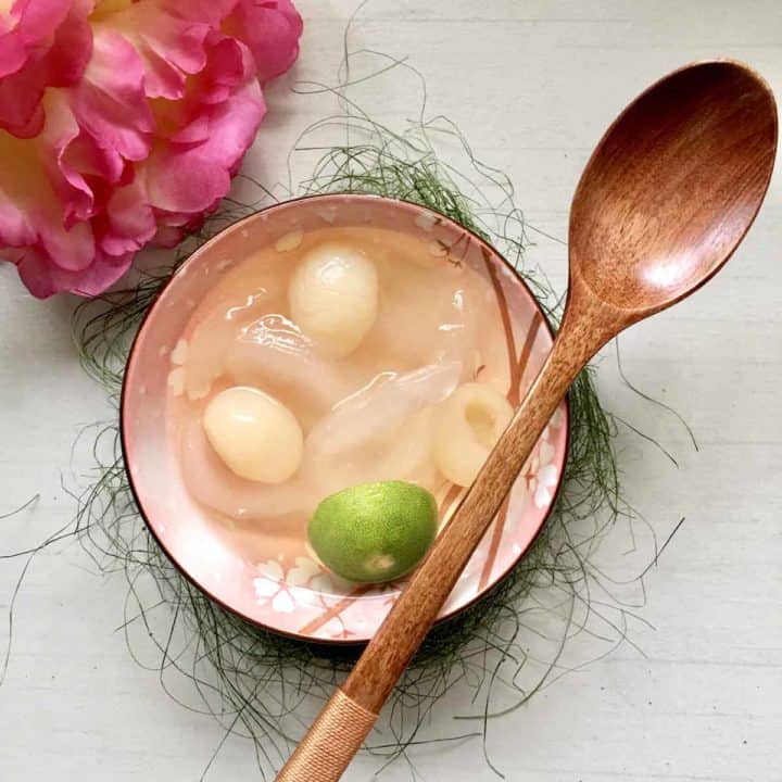 Asian Sea Coconut dessert with longan soup - Greedy Girl Gourmet