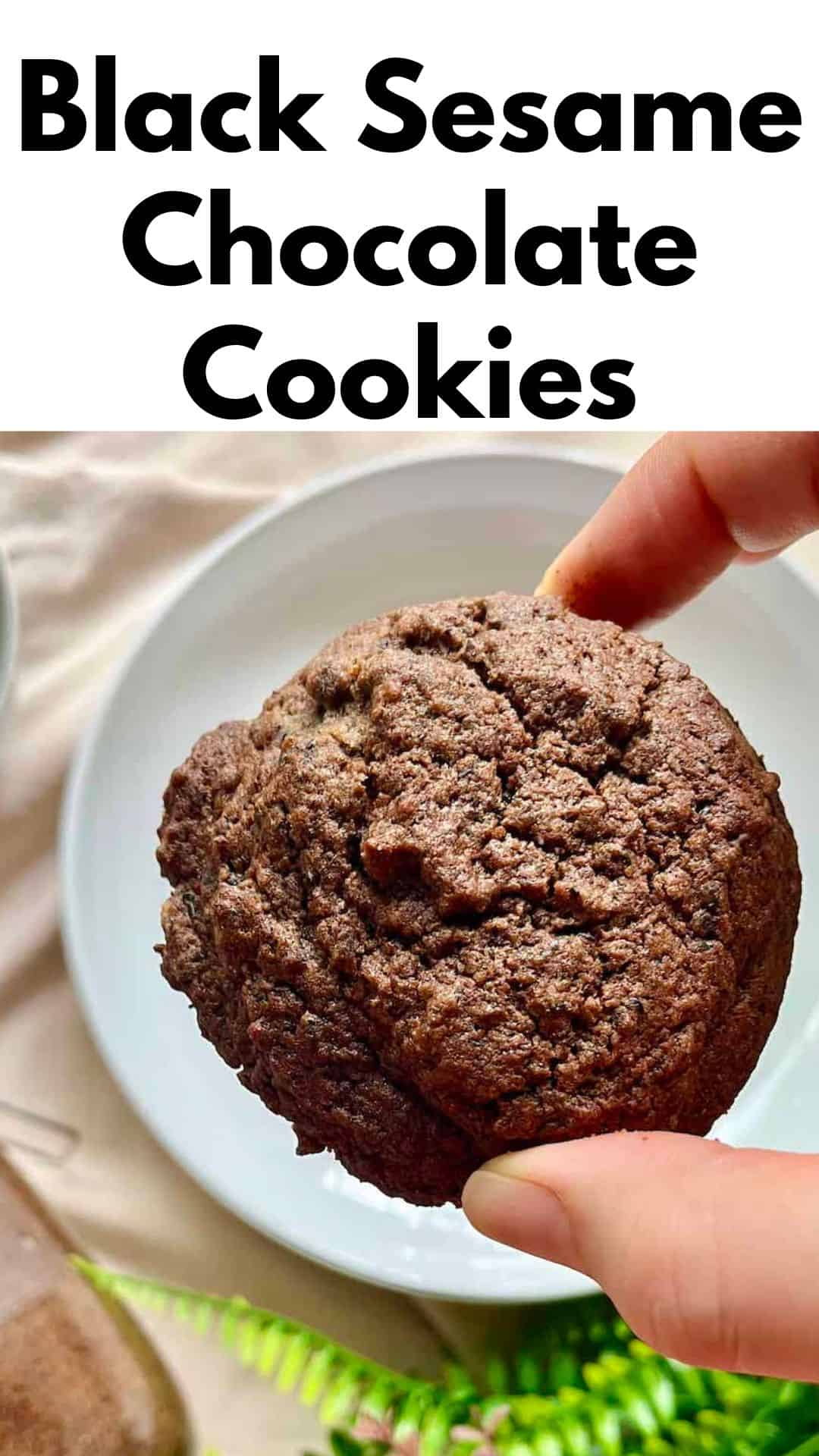 Easy Chocolate Black Sesame Cookies (No Mixer) - Greedy Girl Gourmet